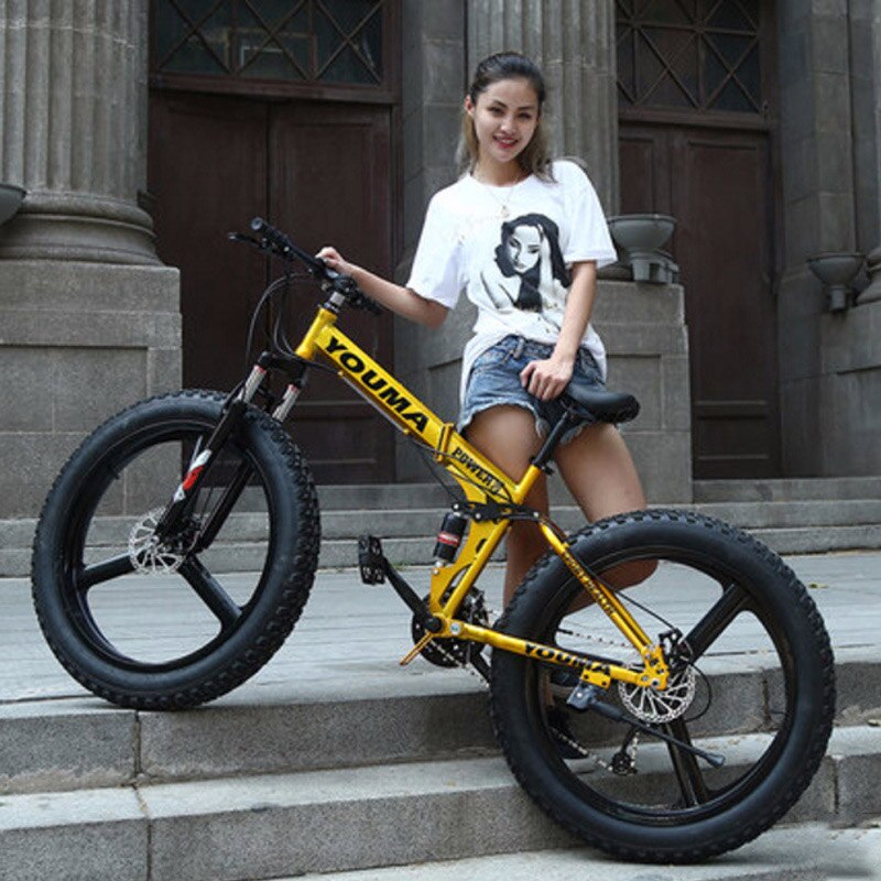 Folding Bike 3 Knife 26 Inches Snowmobile 4.0 Super Wide Tire Mountain ...